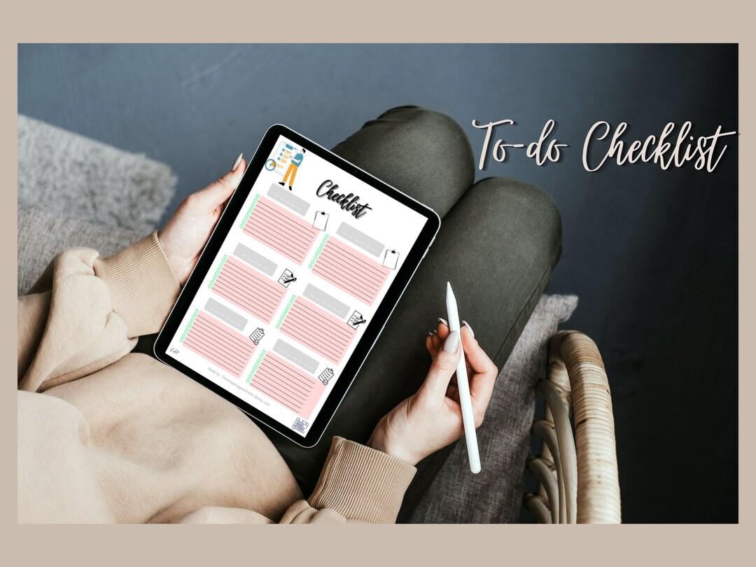 Checklist To-do List Minimalist Checklist iPad Checklist - Etsy
