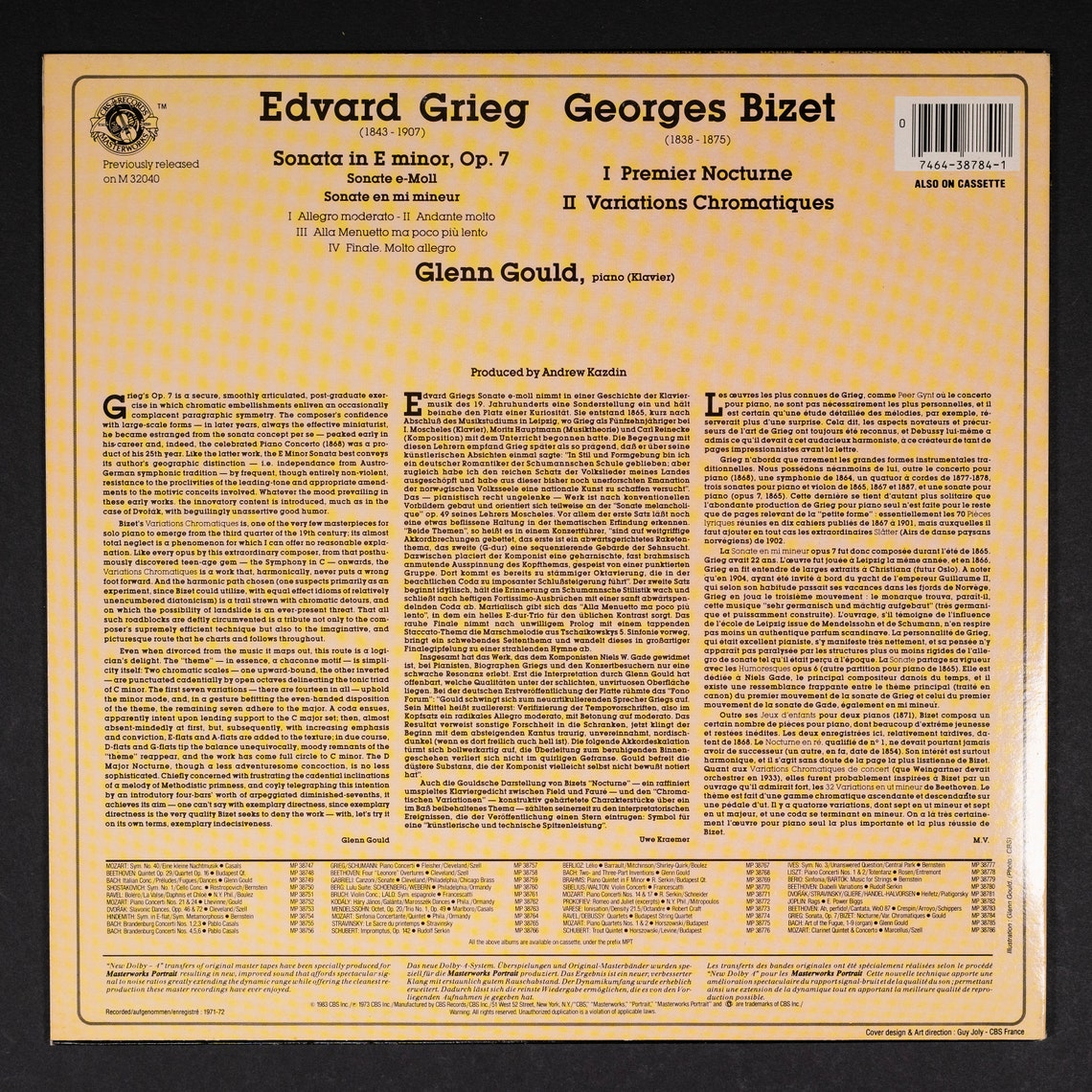 Grieg Bizet • Sonata in E-minor / Premier Nocturne / Variations ...