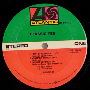 Yes Classic Yes LP (12-inch 33 and 7-inch 33) - Etsy