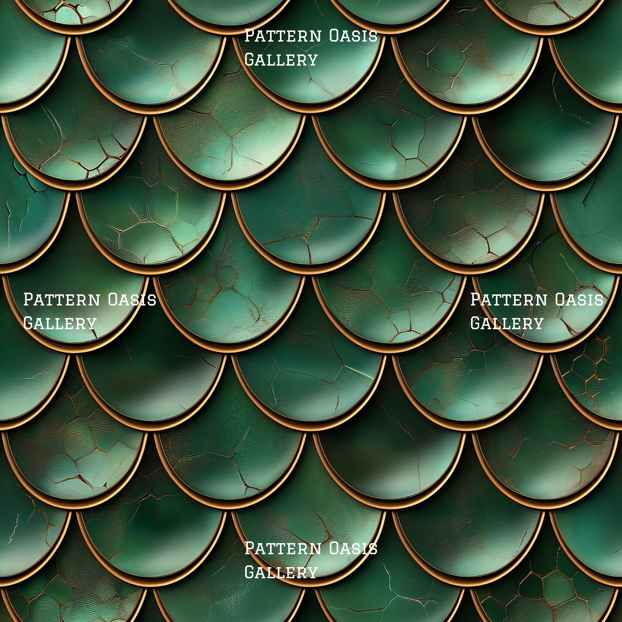 Dragon Scales Seamless Digital Paper, Green Bronze Dragon Scales ...