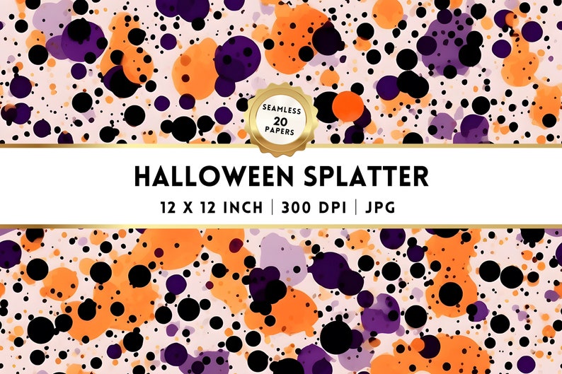 Halloween Splatter Abstract Digital Papers 20 Seamless Patterns ...