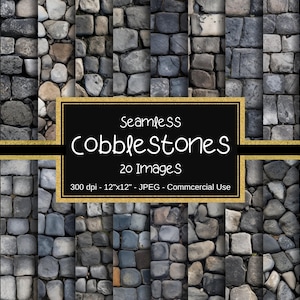 Cobblestones Seamless Digital Paper, Seamless Cobblestone Patterns ...