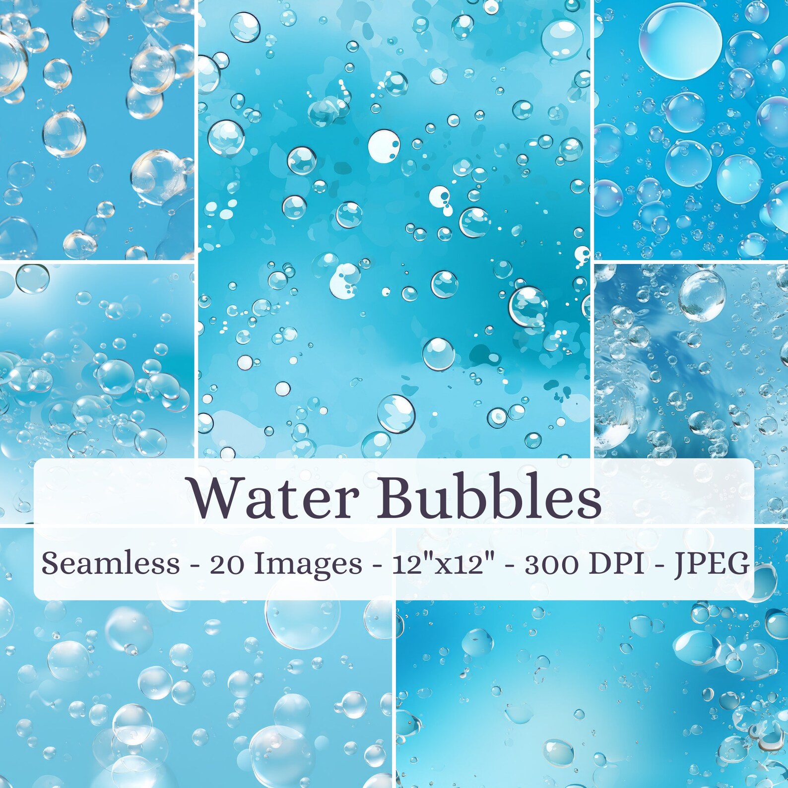 Bubbles Digital Paper Textures, Seamless Water Bubbles Texture ...