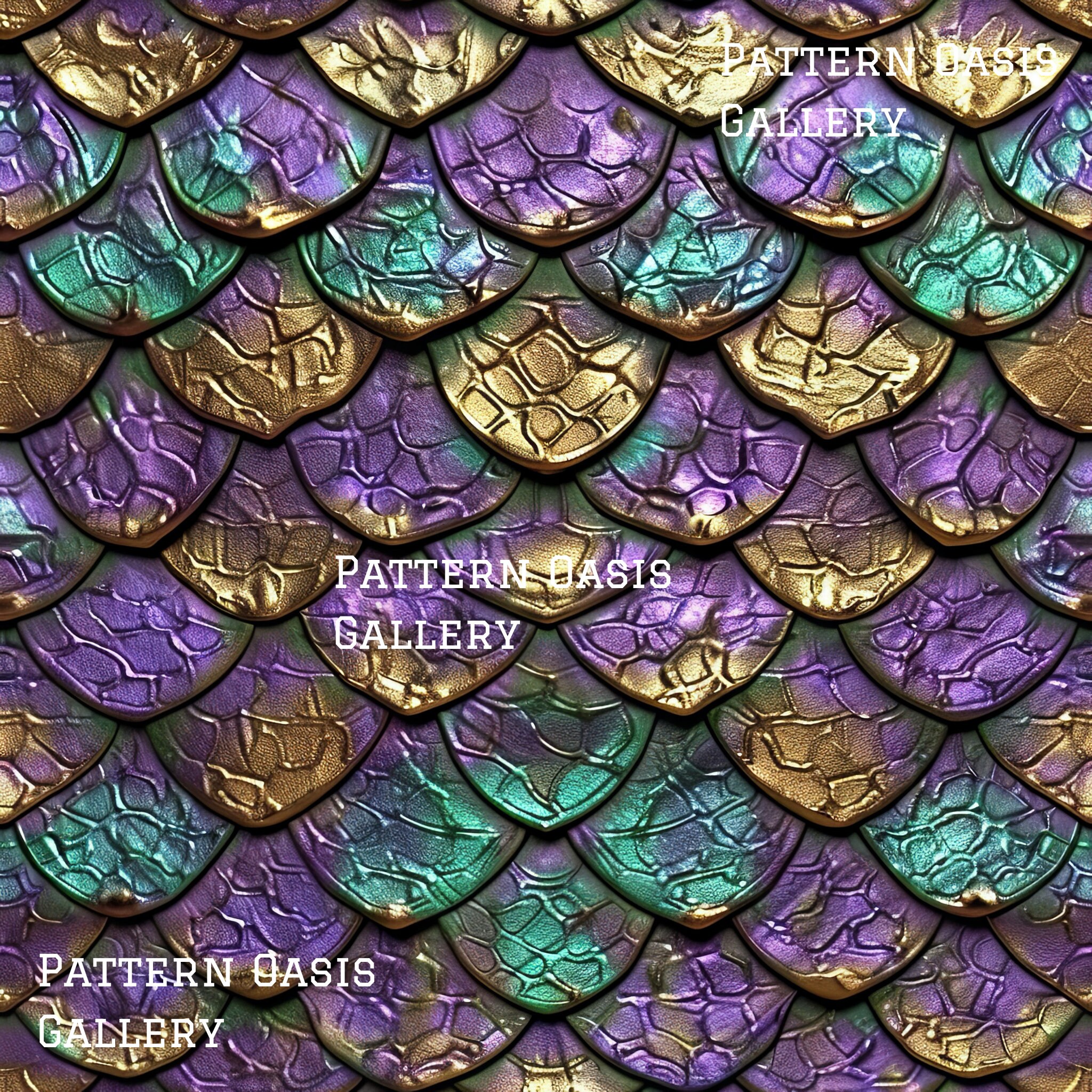 Dragon Scales Seamless Digital Paper, Purple & Green Bronze Dragon ...