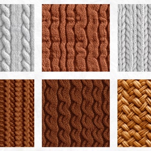 Knit Texture Seamless Digital Paper, 30 Images, Junk Journal Knit Paper ...