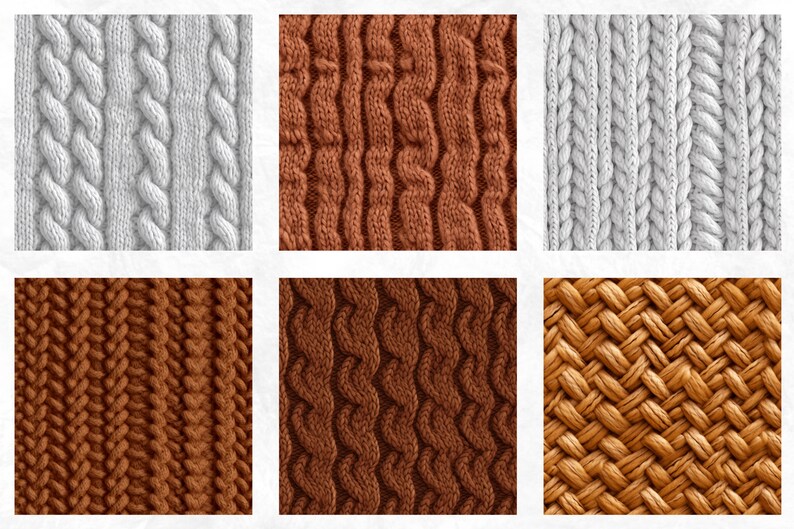 Knit Texture Seamless Digital Paper, 30 Images, Junk Journal Knit Paper ...