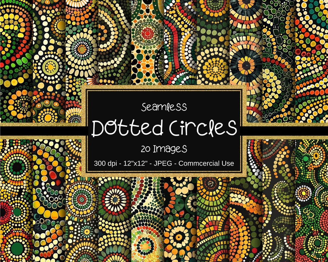 Dotted Circles Seamless Digital Paper, Seamless Circles Pattern, Dot ...