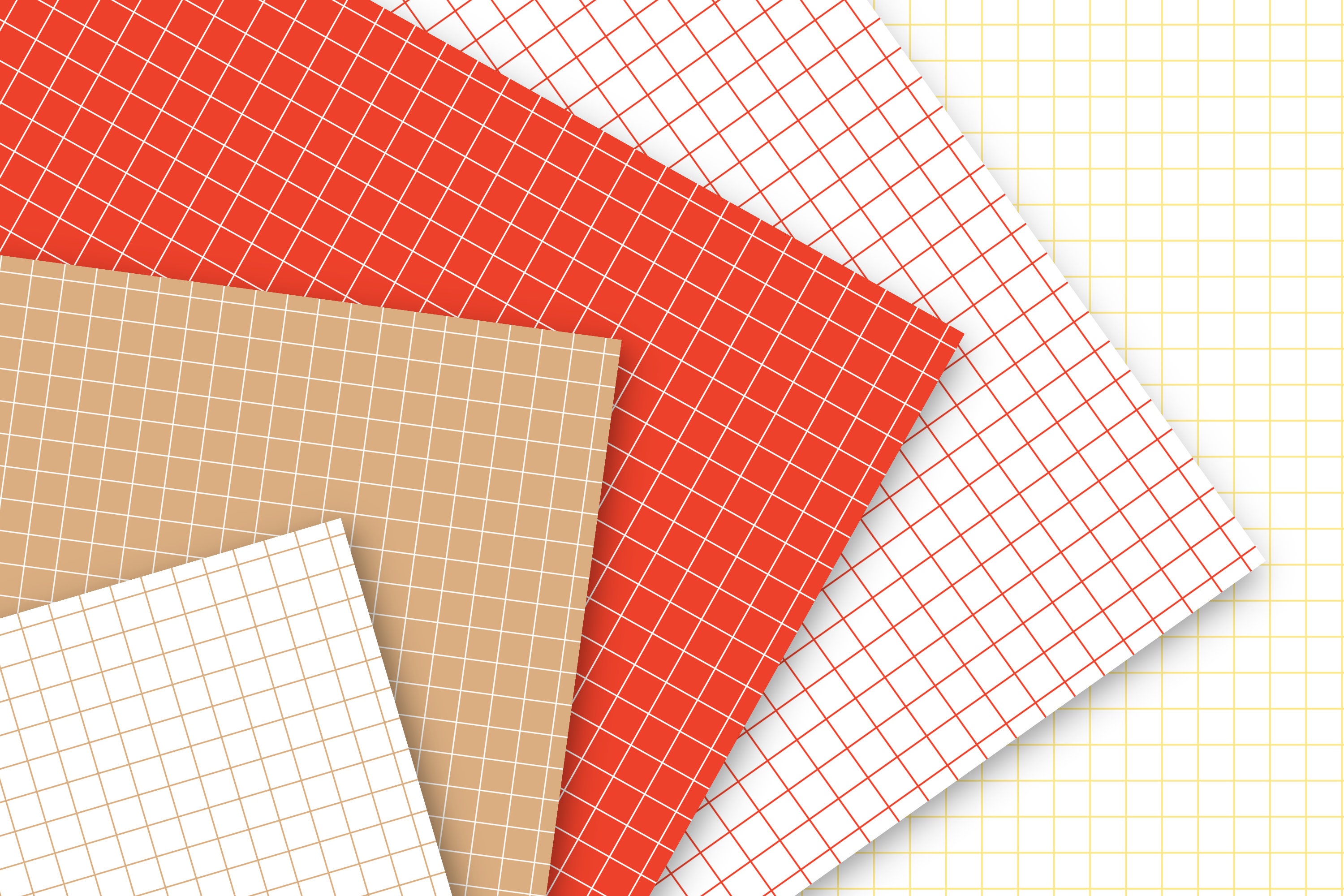 Grid Check Digital Paper Set, Seamless Pattern, Crosshatch Squares, 100 ...