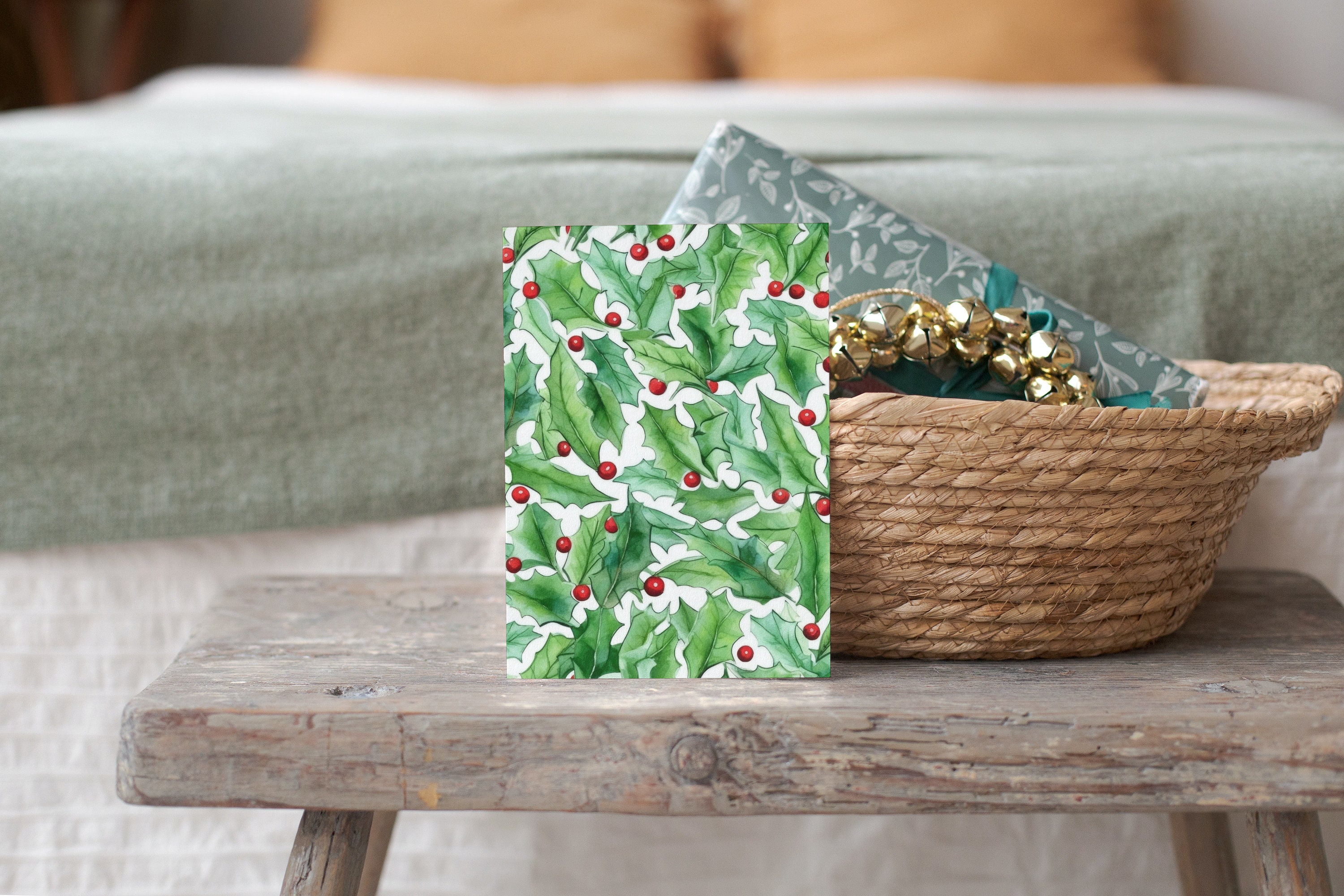 Holly Backgrounds Seamless Watercolor Patterns, Holly Foliage Square ...