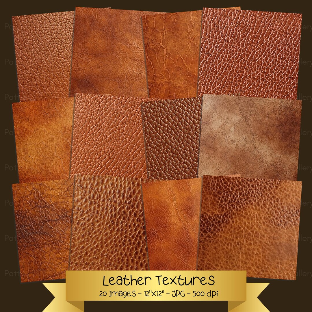Leather Textures Digital Paper, Rustic Leather Page, Ephemera, Brown ...