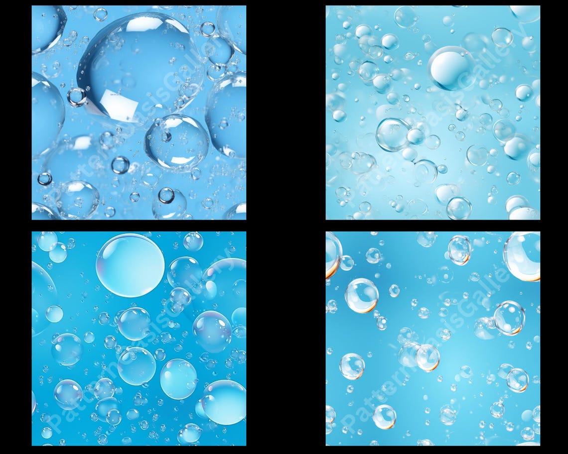 Bubbles Digital Paper Textures, Seamless Water Bubbles Texture ...