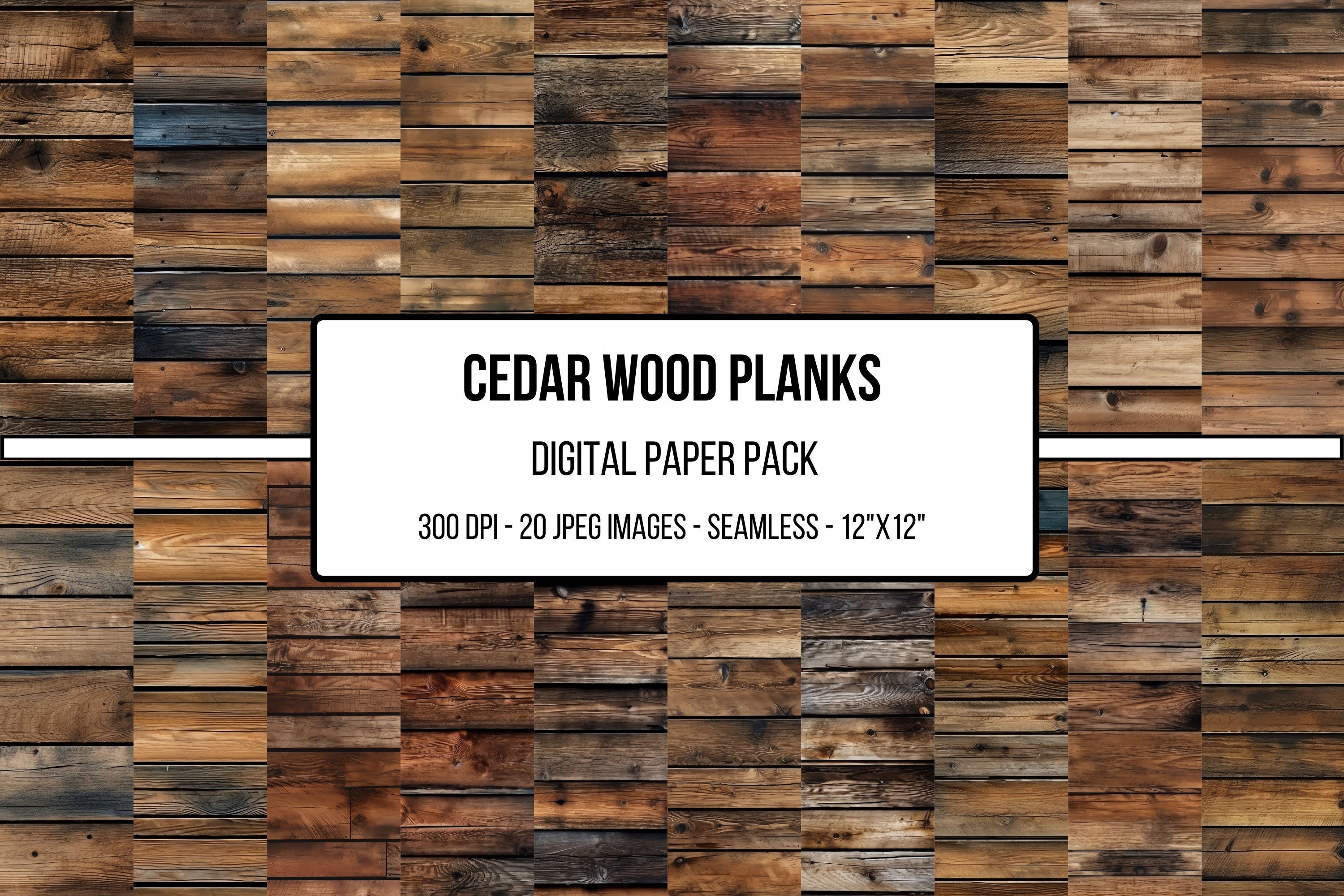 Aged Cedar Wood Planks, Wooden Digital Paper, Distressed Textures ...