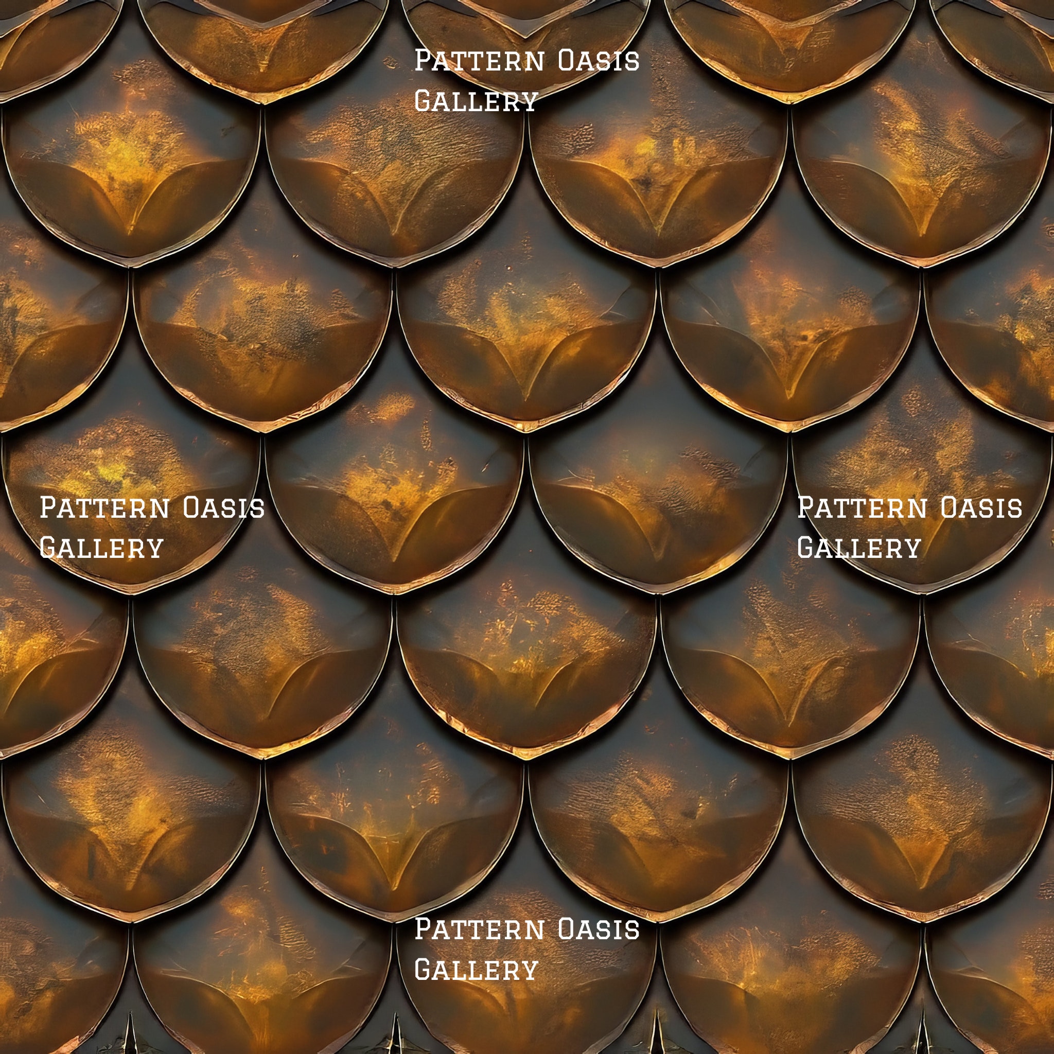 Dragon Scales Seamless Digital Paper, Golden Bronze Dragon Scales ...