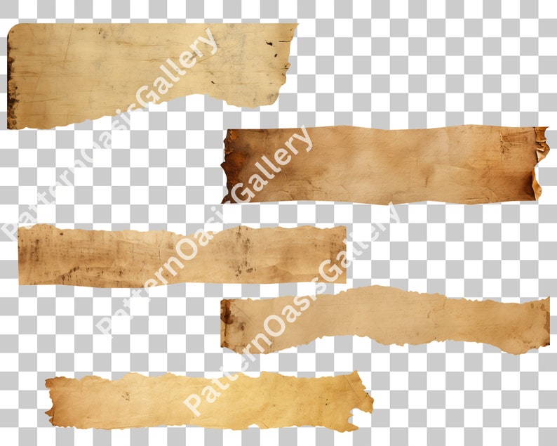 Torn Paper Clipart, 25 Transparent PNG Files,vintage Texture, Ripped ...