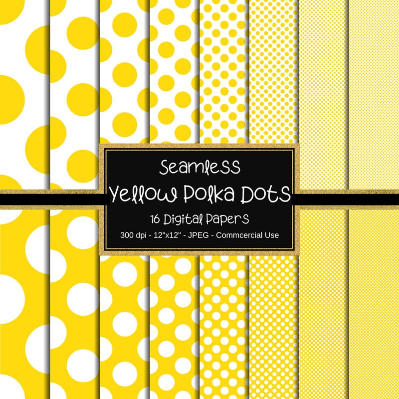 Yellow Polka Dots - Etsy
