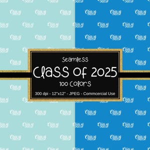 100 Colors Class of 2025 Seamless Digital Papers, Graduation Patterns ...