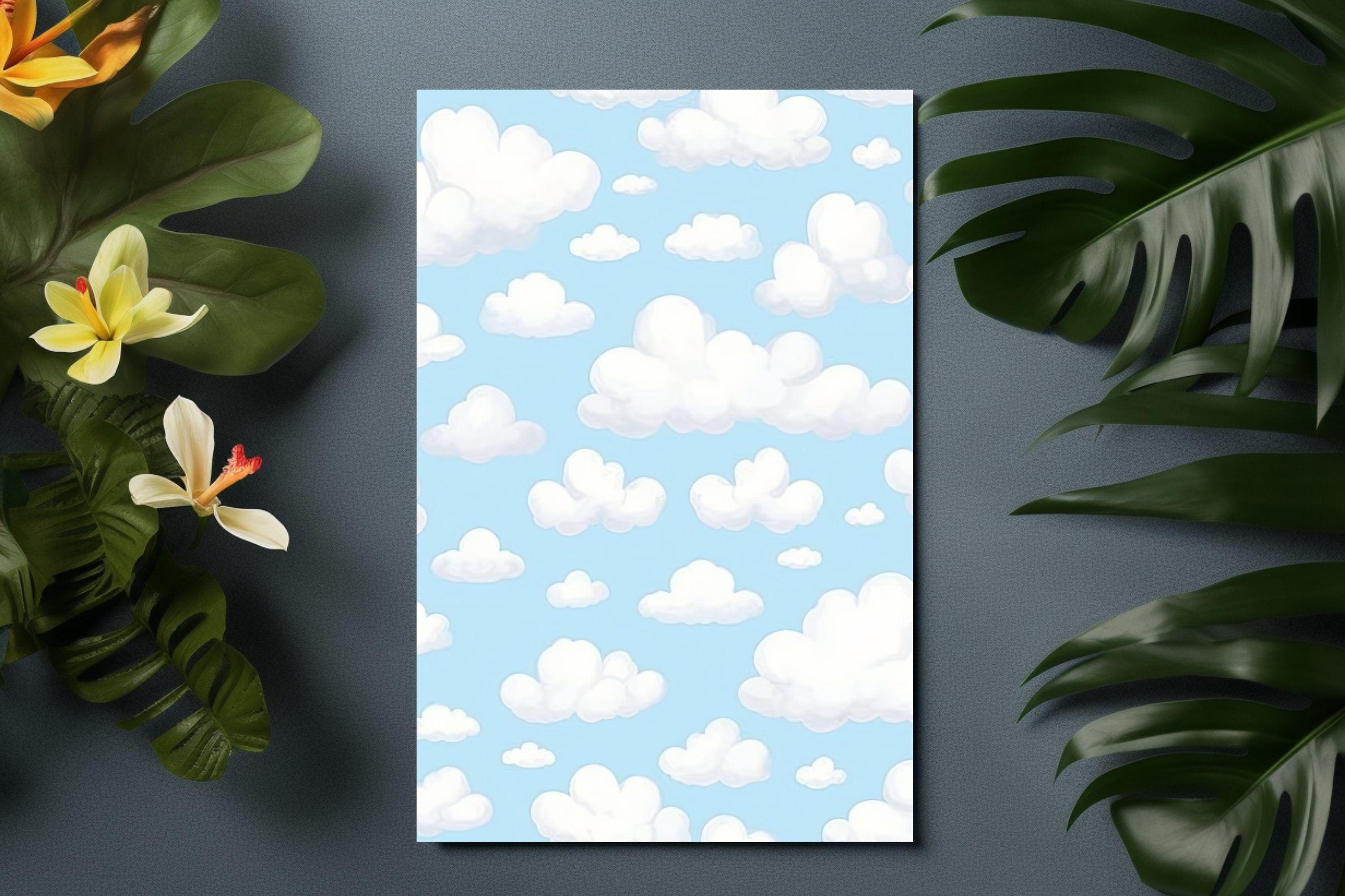 Watercolor Cloudy Skies Digital Paper Instant Download, Scrapbook Paper ...