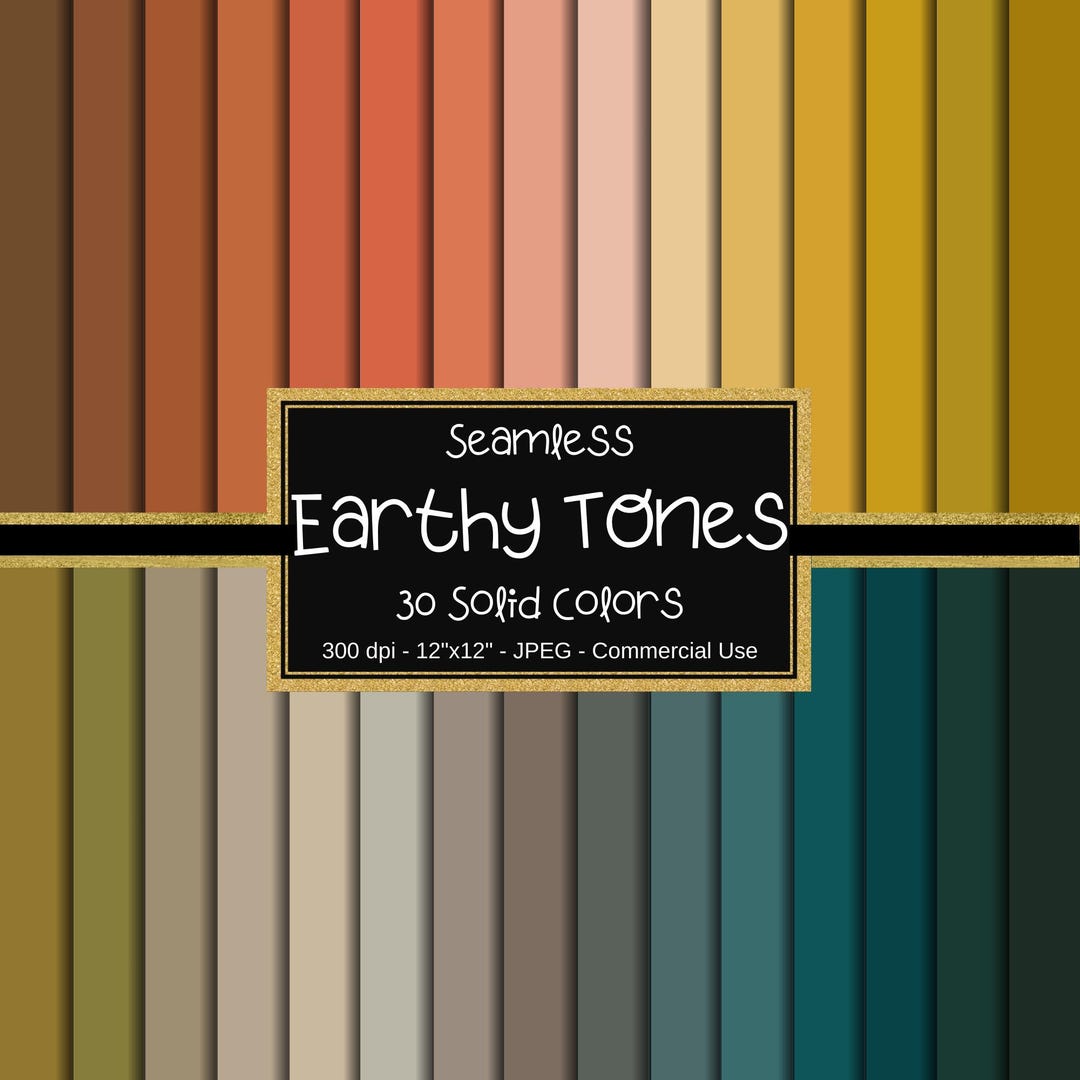 Earthy Tones Color Digital Paper Pack, Solid Background, Base Digital ...