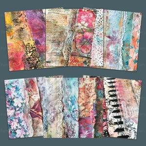 Boho Junk Journal Paper, Hippie Scrapbook Paper, Distressed Bohemian ...