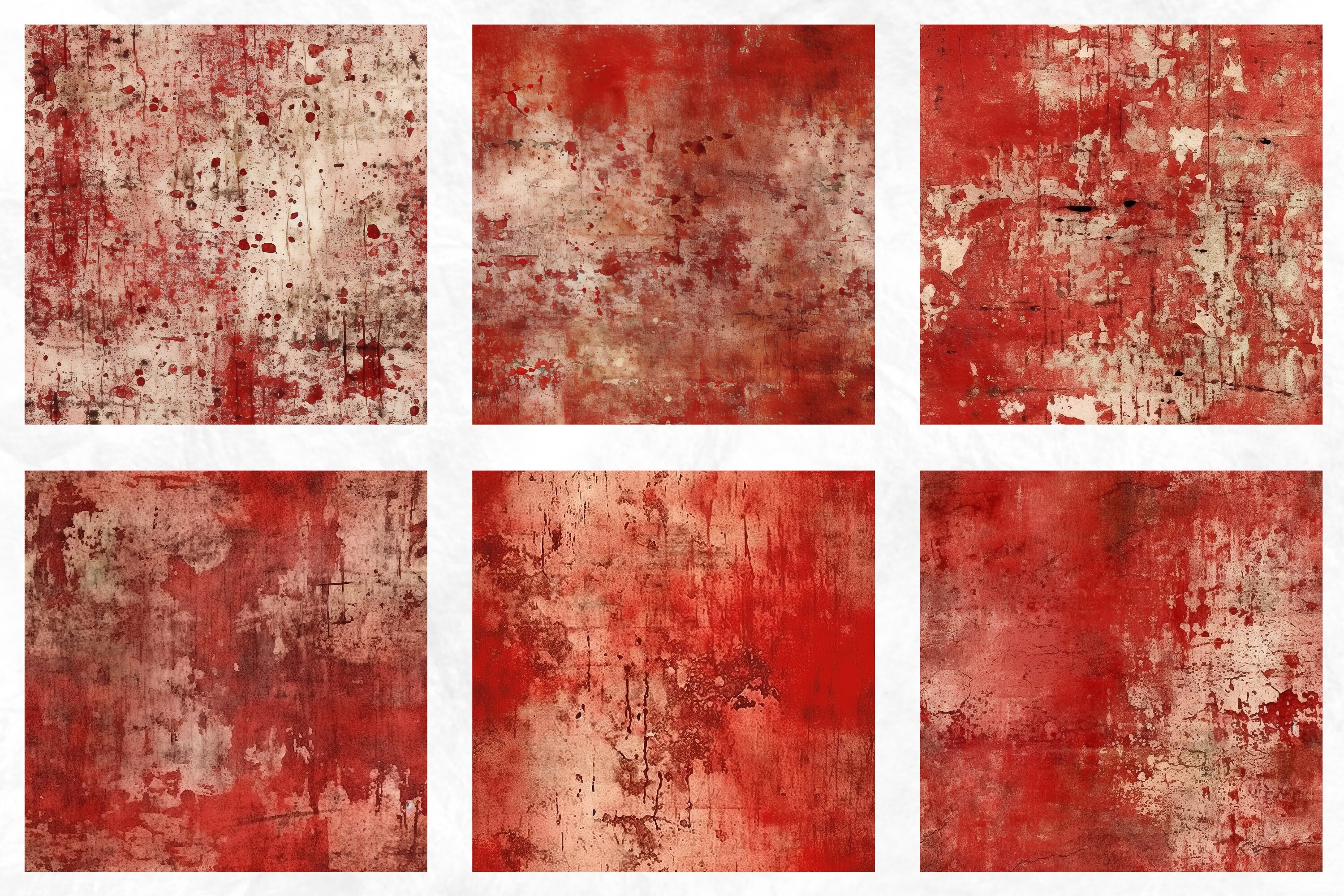 Seamless Grungy Shades of Red, Digital Paper, Distressed Textures ...