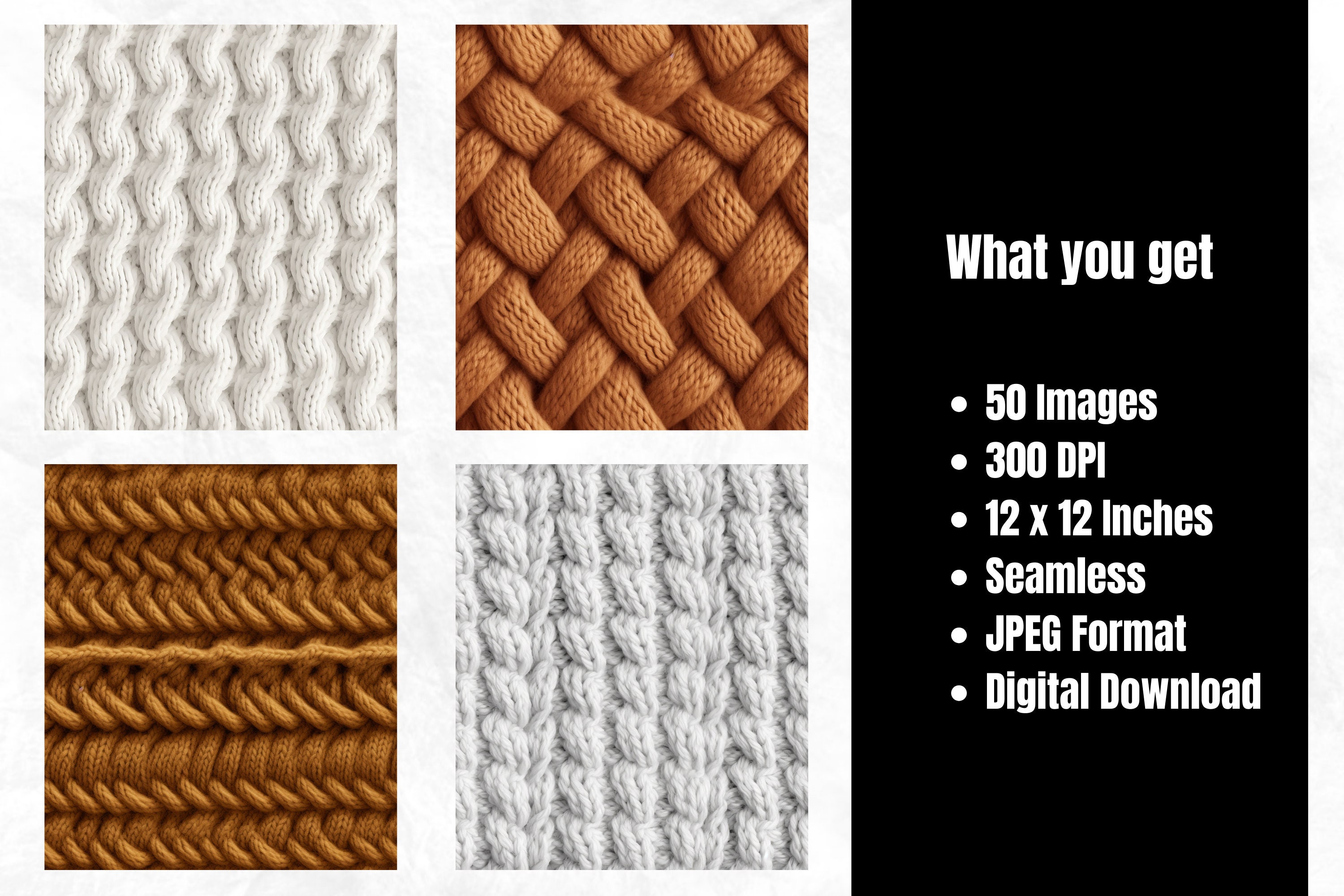 Knit Texture Seamless Digital Paper, 30 Images, Junk Journal Knit Paper ...