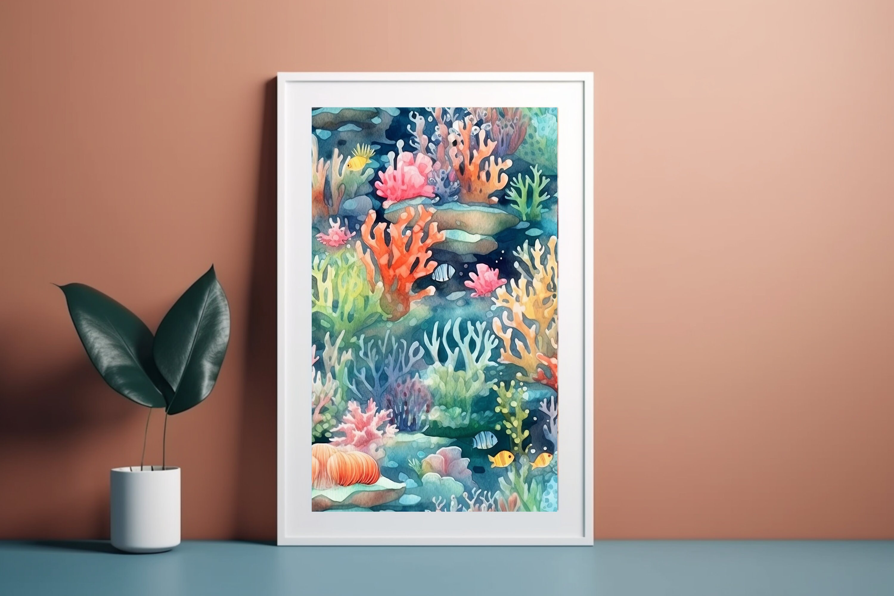 Underwater World Digital Paper, Under the Sea Background, Nature Ocean ...