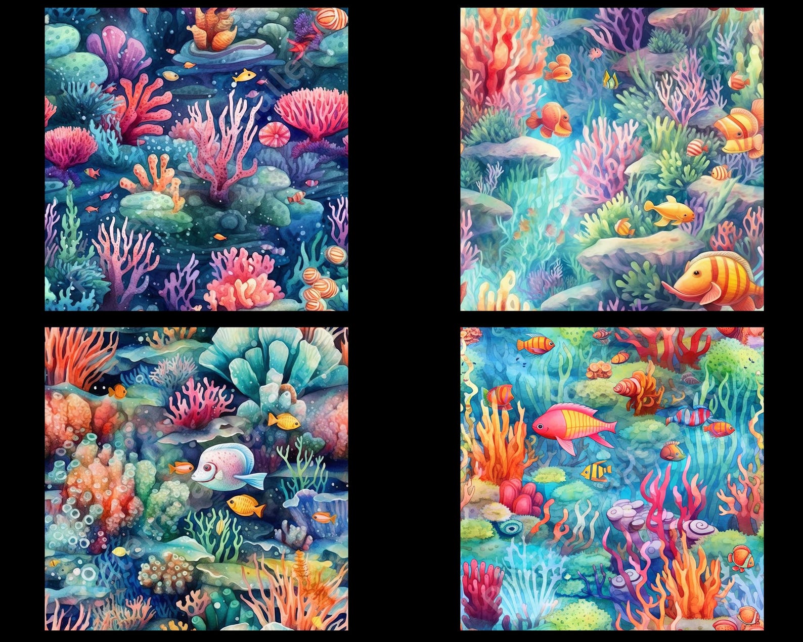 Underwater World Digital Paper, Under the Sea Background, Nature Ocean ...