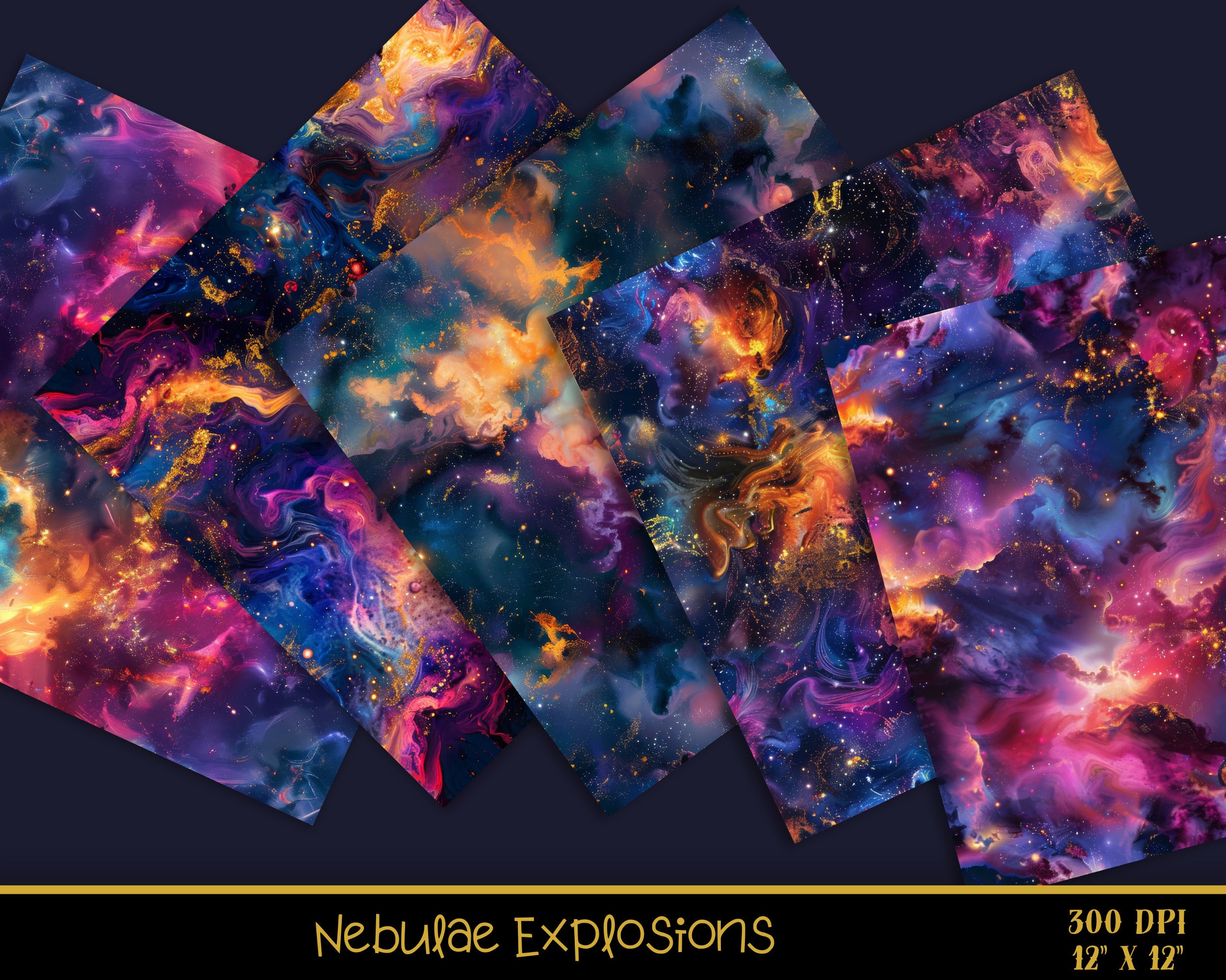 Nebulae Seamless Digital Paper, Galaxy Nebula and Star Background, 20 ...