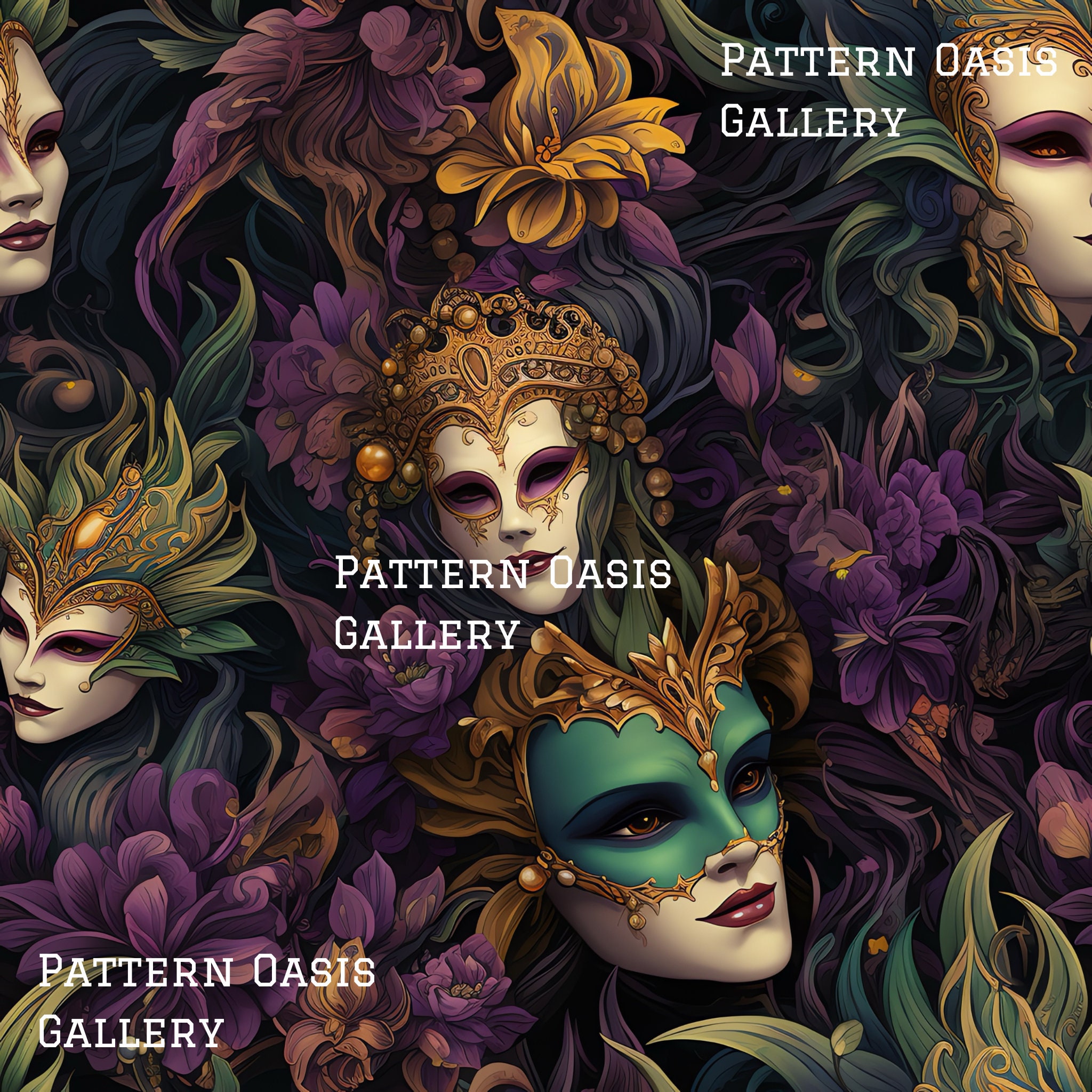 Mardi Gras Masks Seamless Digital Paper, Mardi Gras Digital Paper ...