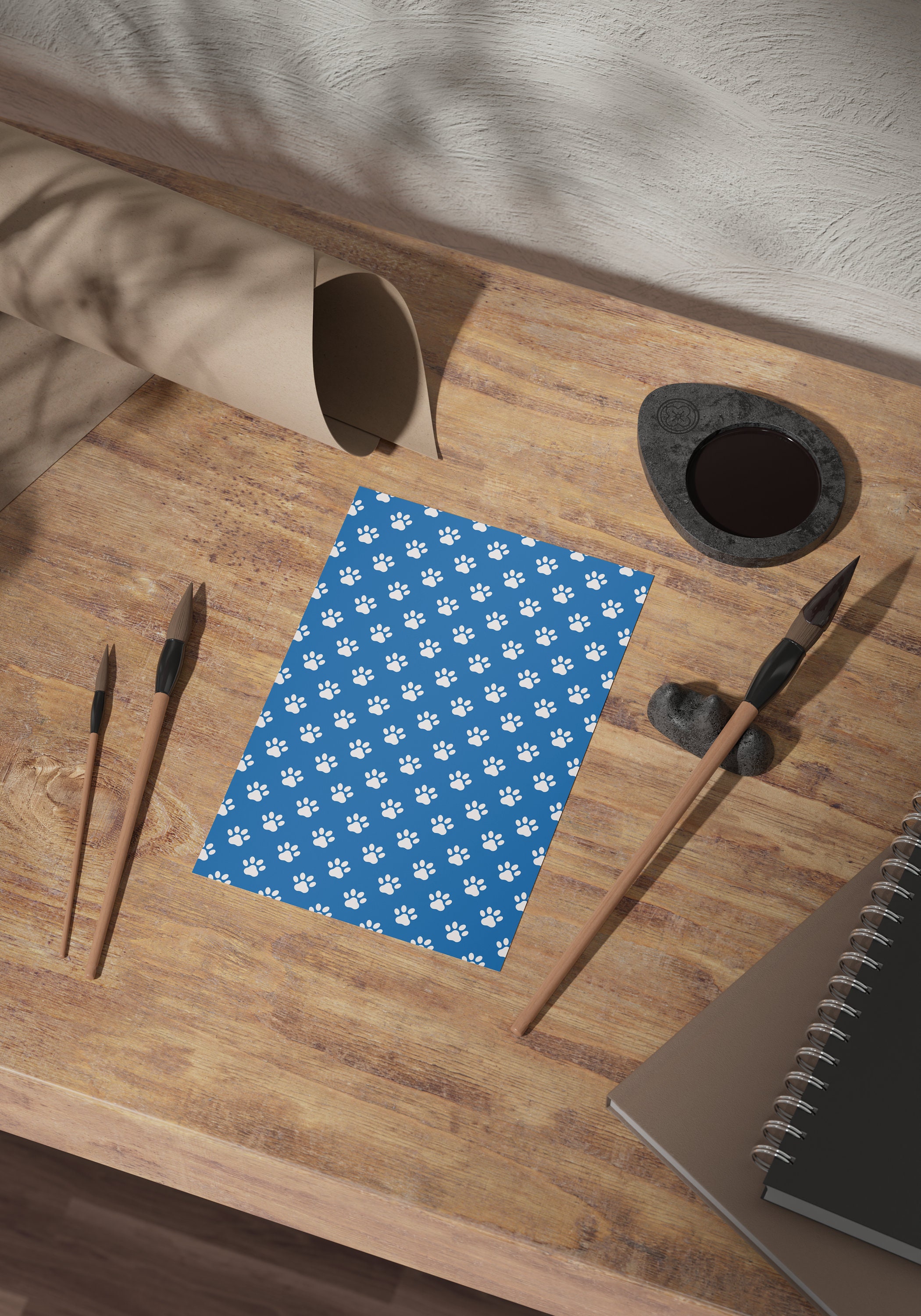 100 Colors Paw Print Digital Paper Pack Pattern 3, Printable Puppy Dog ...