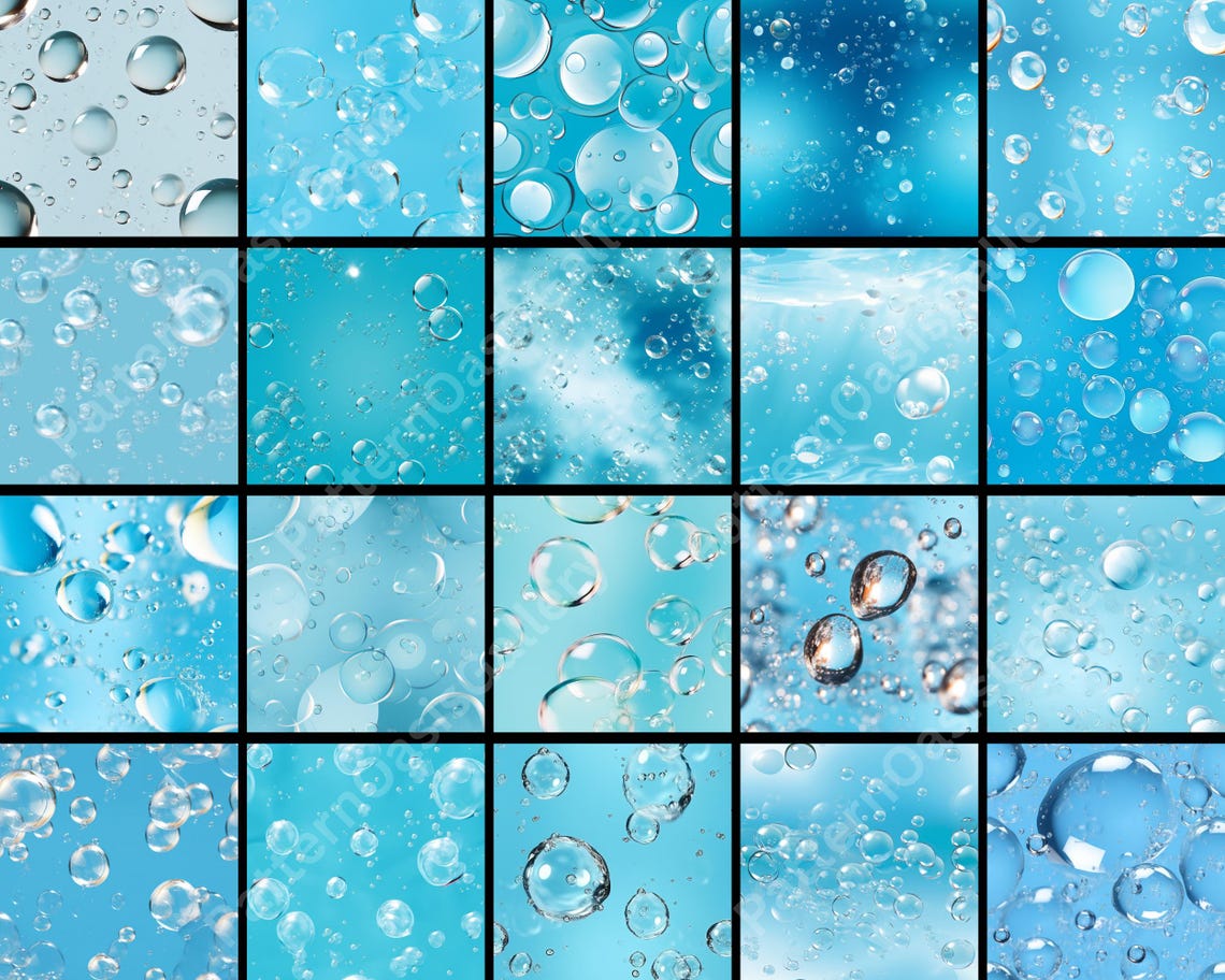 Bubbles Digital Paper Textures, Seamless Water Bubbles Texture ...