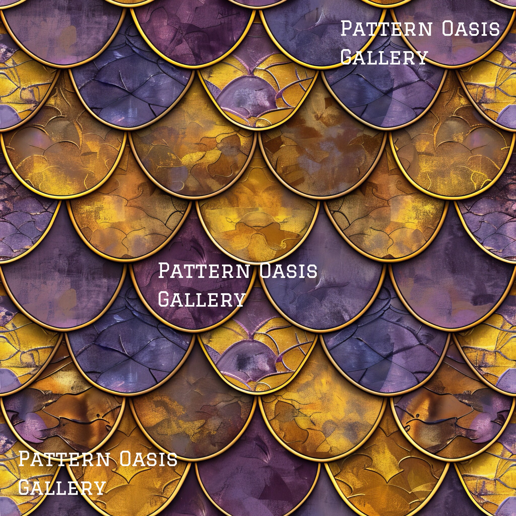 Dragon Scales Seamless Digital Paper, Purple and Yellow Bronze Dragon ...