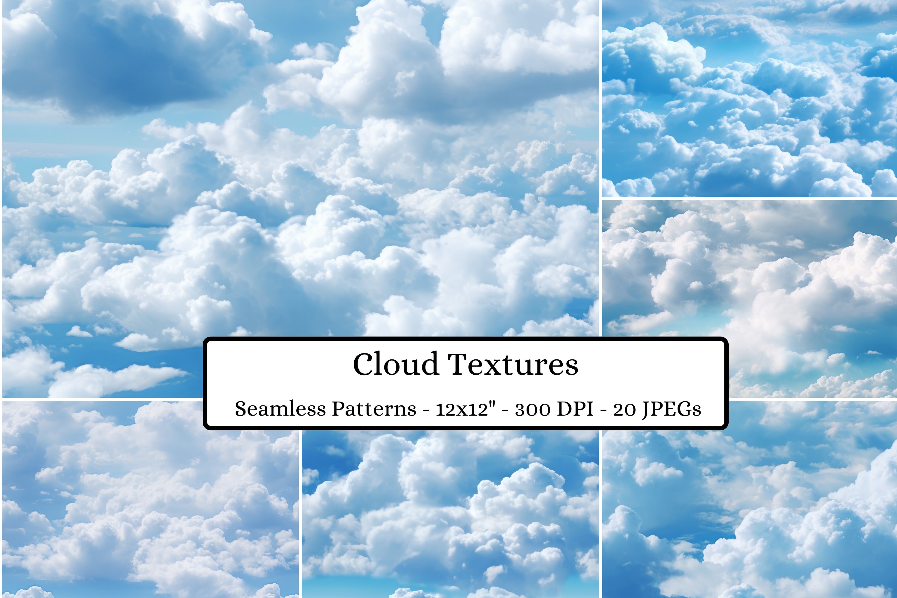 Clouds Digital Paper Instant Download, Scrapbook Paper, Cloud ...