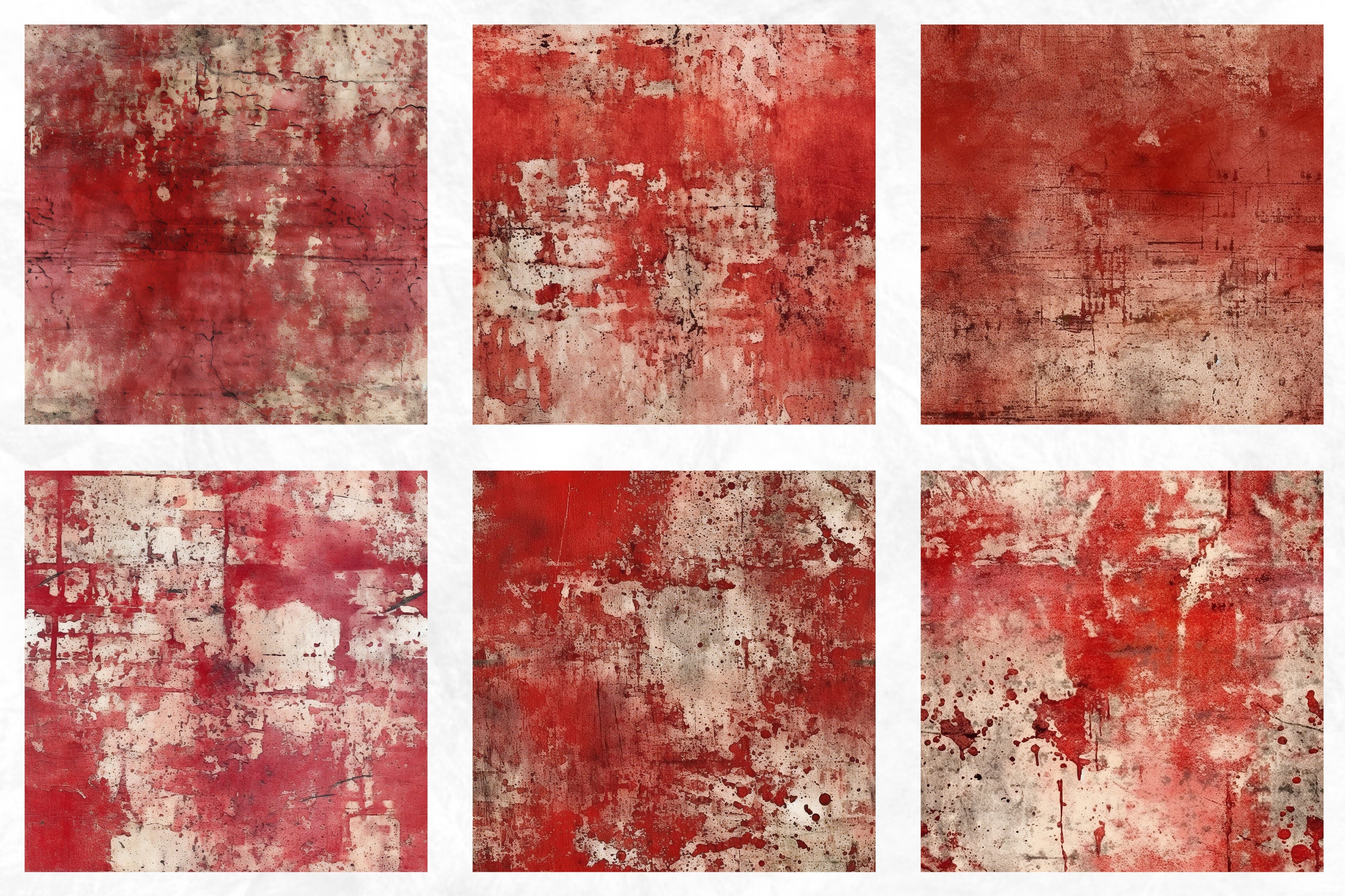 Seamless Grungy Shades of Red, Digital Paper, Distressed Textures ...