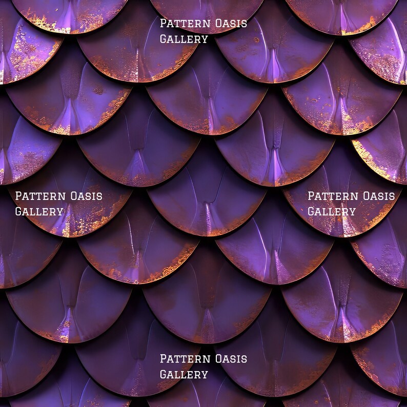 Dragon Scales Seamless Digital Paper, Purple Bronze Dragon Scales ...