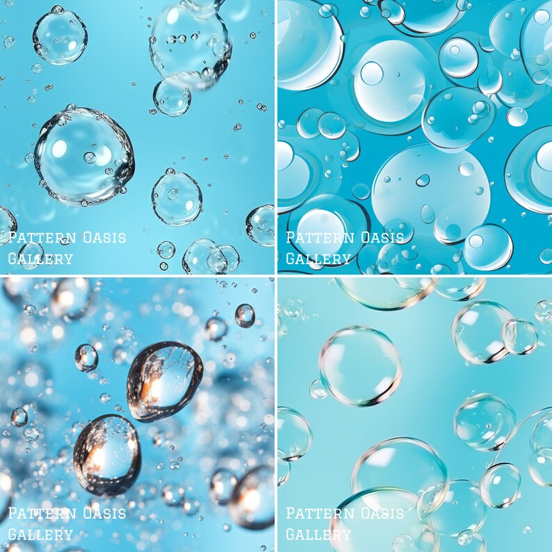 Bubbles Digital Paper Textures Seamless Water Bubbles - Etsy