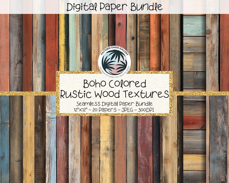 Rustic Wood Seamless Digital Paper Bundle: Boho Wooden Planks ...