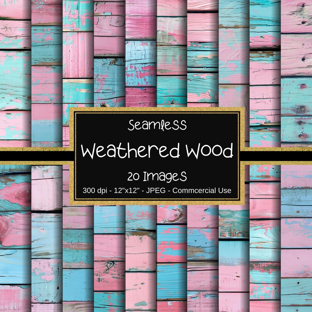 Weathered Wood Seamless Digital Paper, Rustic Wooden Textures, Barn ...