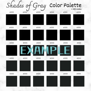 Shades of Gray Digital Color Palette, iPad Procreate, Adobe Photoshop ...