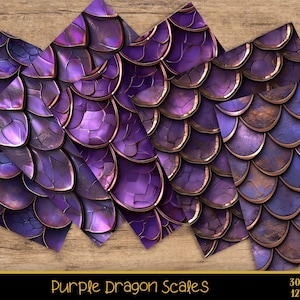 Dragon Scales Seamless Digital Paper, Purple Bronze Dragon Scales ...