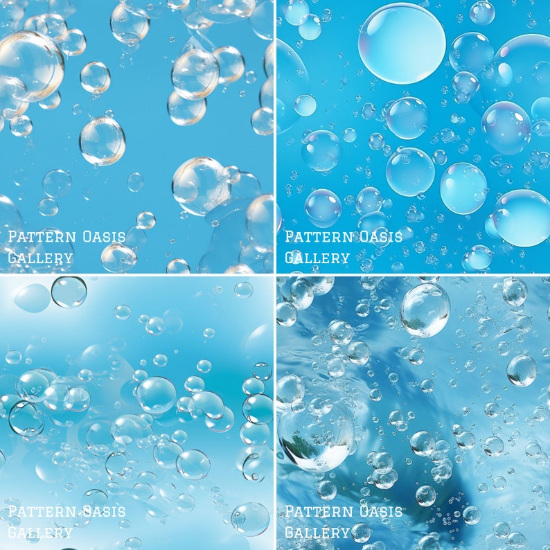 Bubbles Digital Paper Textures, Seamless Water Bubbles Texture ...