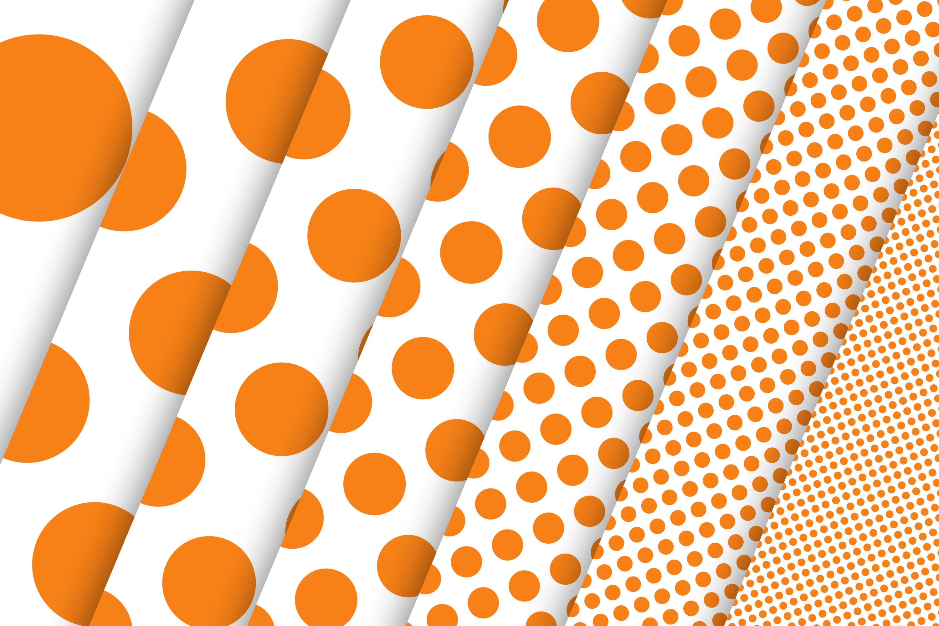 Orange Polka Dot Seamless Digital Paper, 12"x12", 16 Papers, Small ...