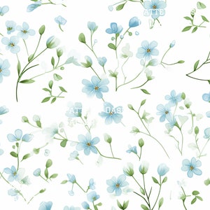 Dainty Pastel Flowers Seamless Digital Papers, Floral Watercolor ...