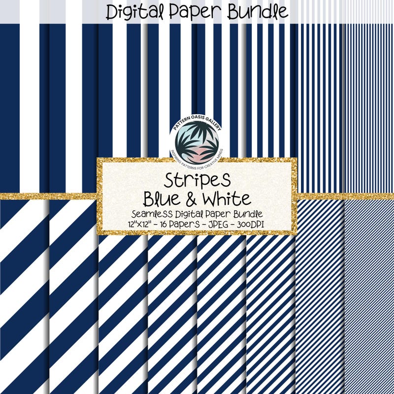Wall Paper Blue Stripes - Etsy