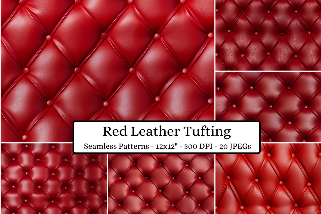 Leather Tufting Digital Paper Shades of Red Tufted Digital - Etsy