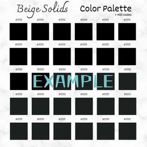 Beige Solids Digital Color Palette, iPad Procreate, Adobe Photoshop ...