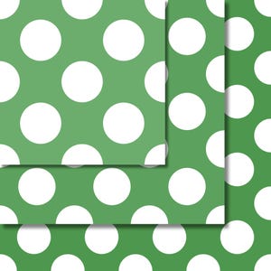 Shades of Green Polka Dots Seamless Digital Paper Pack, 12"x12", 480 ...