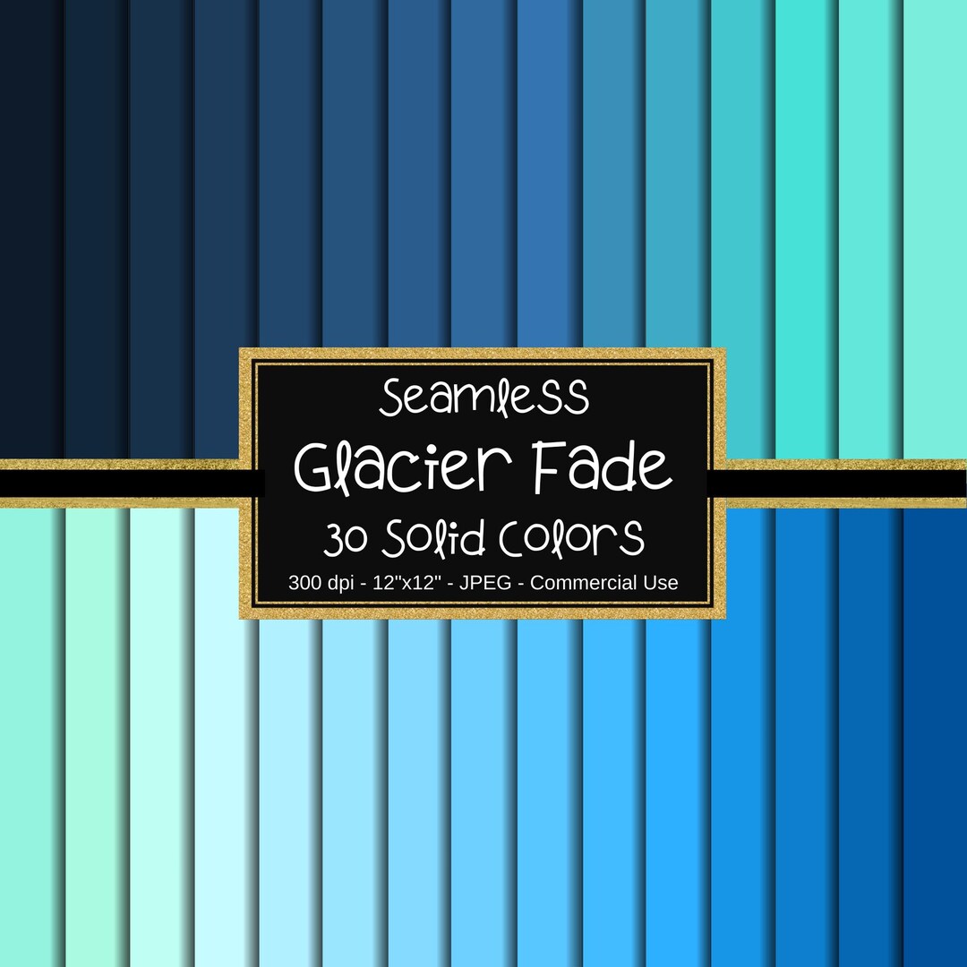 Glacier Fade Digital Paper Pack, Base Digital Paper, Printable Solid ...