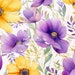 Purple and Yellow Floral Seamless Patterns, Purple and Yellow Digital ...