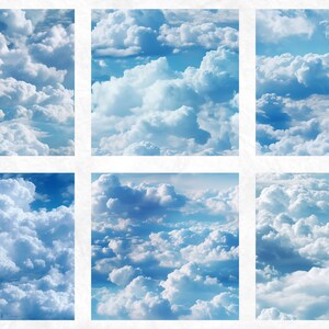 Clouds Digital Paper Instant Download, Scrapbook Paper, Cloud ...